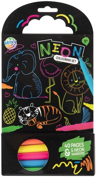 Colouring Book 15x15 cm 40 sheets 5 neon markers AtmR Online