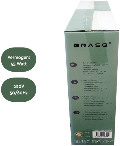 Statiefventilator BRASQ F300 Ø 40cm wit AtmR Online