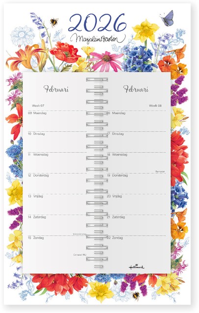 Kalender 2026 Marjolein Bastin Bloemen Schild 7dagen/1pagina AtmR Online