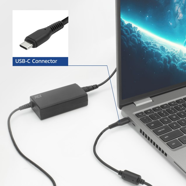 Laptop Oplader ACT USB-C Power Delivery 65W 3mtr AtmR Online