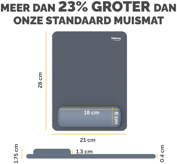 Muismat met polssteun Fellowes Breyta XL blauw AtmR Online