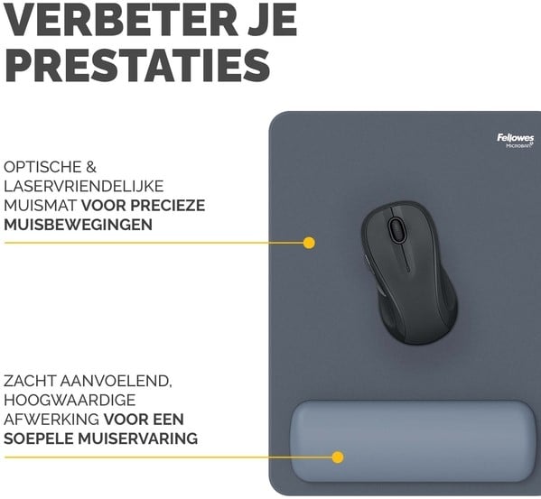 Muismat met polssteun Fellowes Breyta XL blauw AtmR Online