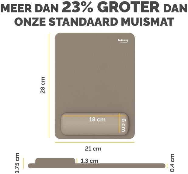 Muismat met polssteun Fellowes Breyta XL zand AtmR Online