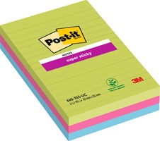 Memoblok Post-it 660 Super Sticky 102x152mm lijn rainbow 3 stuks AtmR ...