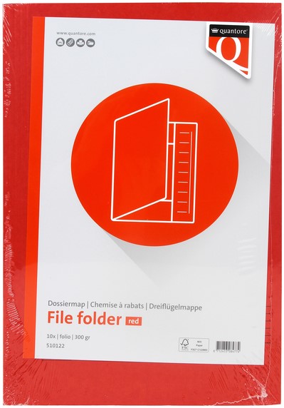 Dossiermap Quantore folio 300gr rood AtmR Online